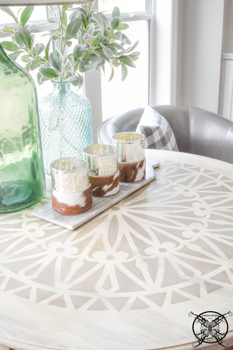 How to Stencil a Tabletop Step by Step DIY - JENRON DESIGNS