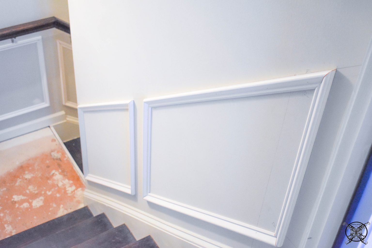 $100 Room Challenge: Wainscot Angled Panels – JENRON DESIGNS