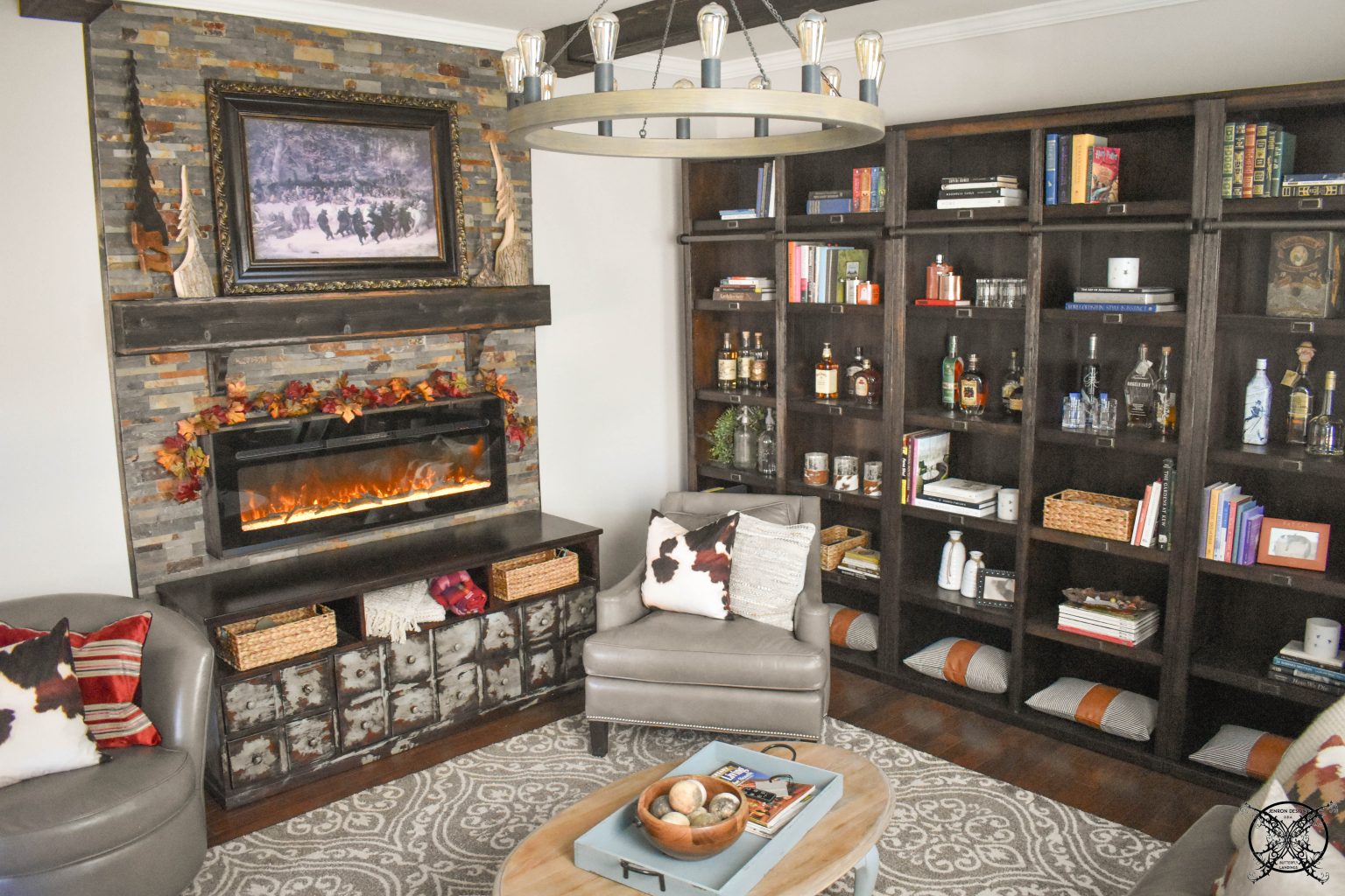 ORC: Book & Bourbon Library Reveal - JENRON DESIGNS